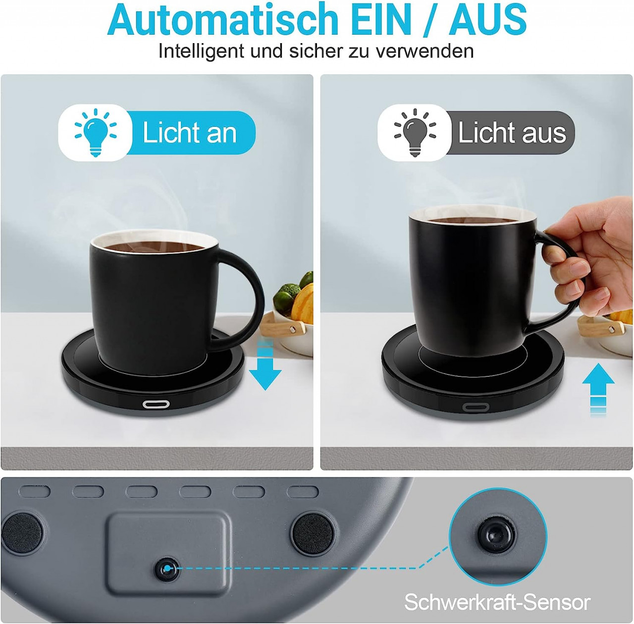 Placa electrica de incalzire cafea pentru birou BESTINNKITS, sticla ...