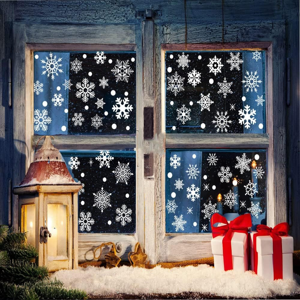 Set de 9 foi cu stickere pentru fereastra ENYACOS, model fulgi de ...