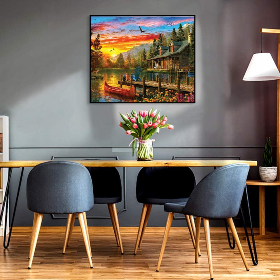 Set de pictura pe numere Tyrkuiy, panza/vopsea acrilica, multicolor, 40 ...