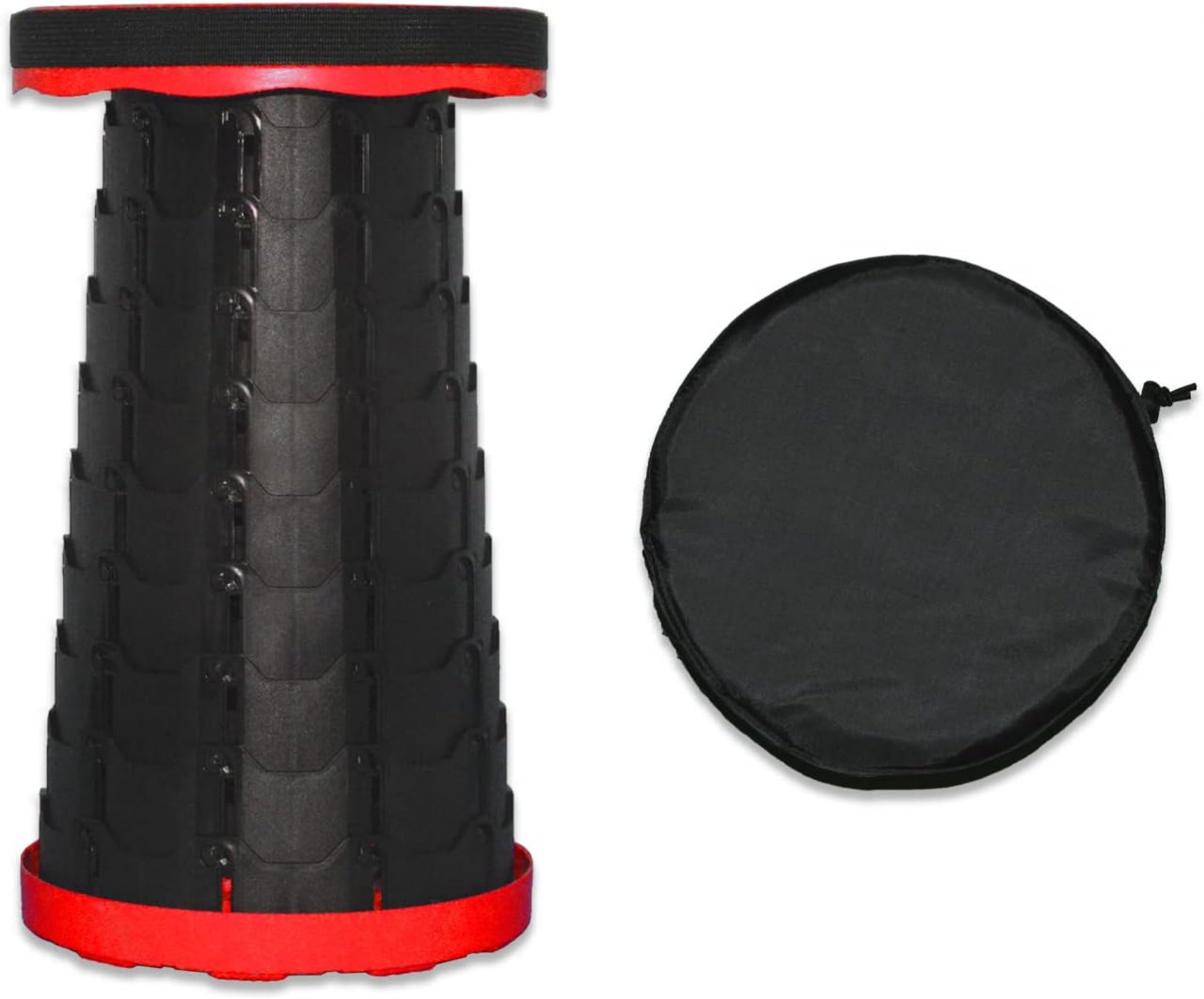 Taburet pliabil telescopic Pinkgarden, polipropilena, negru/rosu, 25 x ...