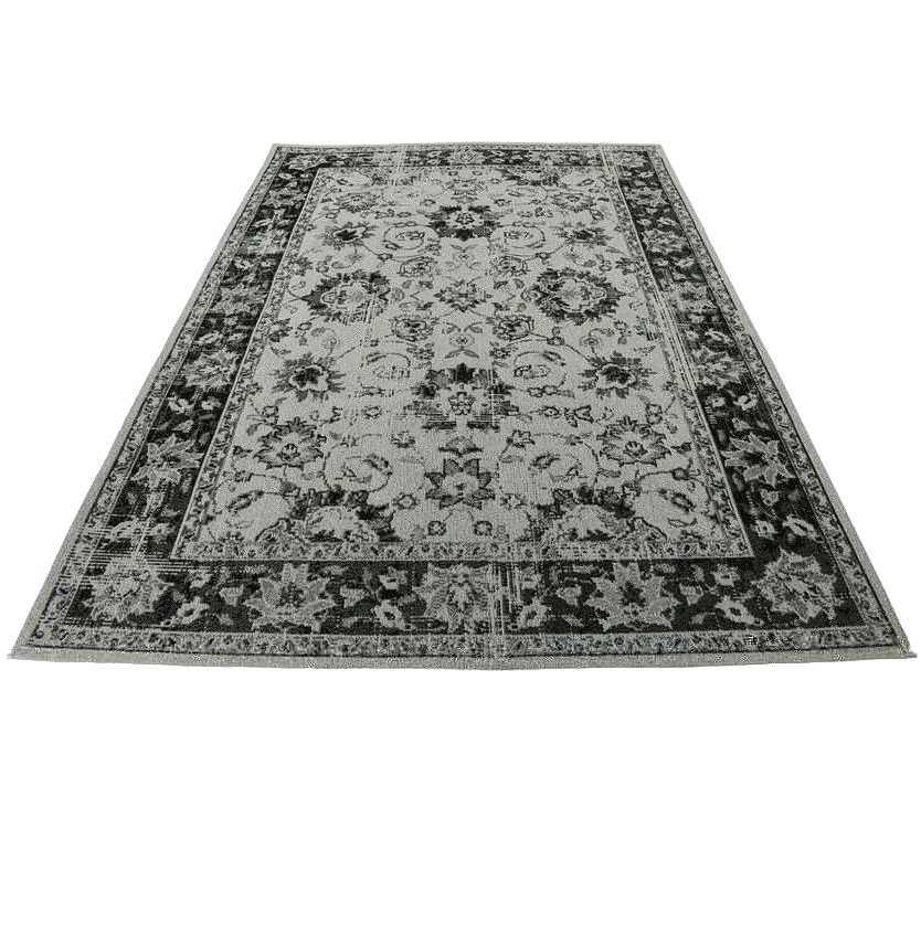 Covor Delavita, textil, gri/negru, 80 x 150 cm - Chilipirul Zilei