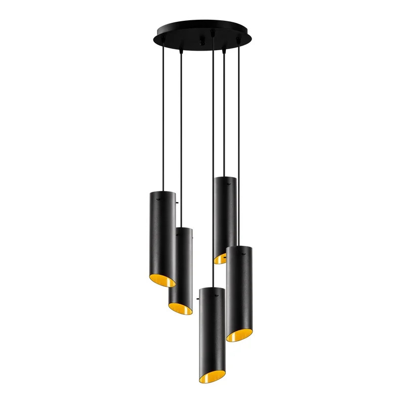 Lustra tip pendul Ardella, 3 lumini, metal. negru/auriu, 140 x 25 x 110 cm - Chilipirul Zilei
