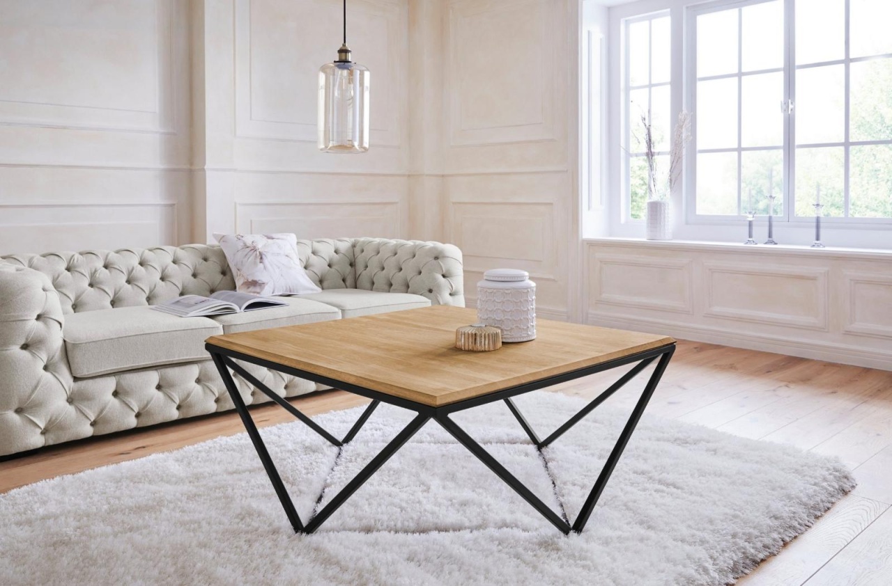 Masuta de cafea Guido Maria, lemn masiv/metal, natur/maro, 100 x 48 x ...