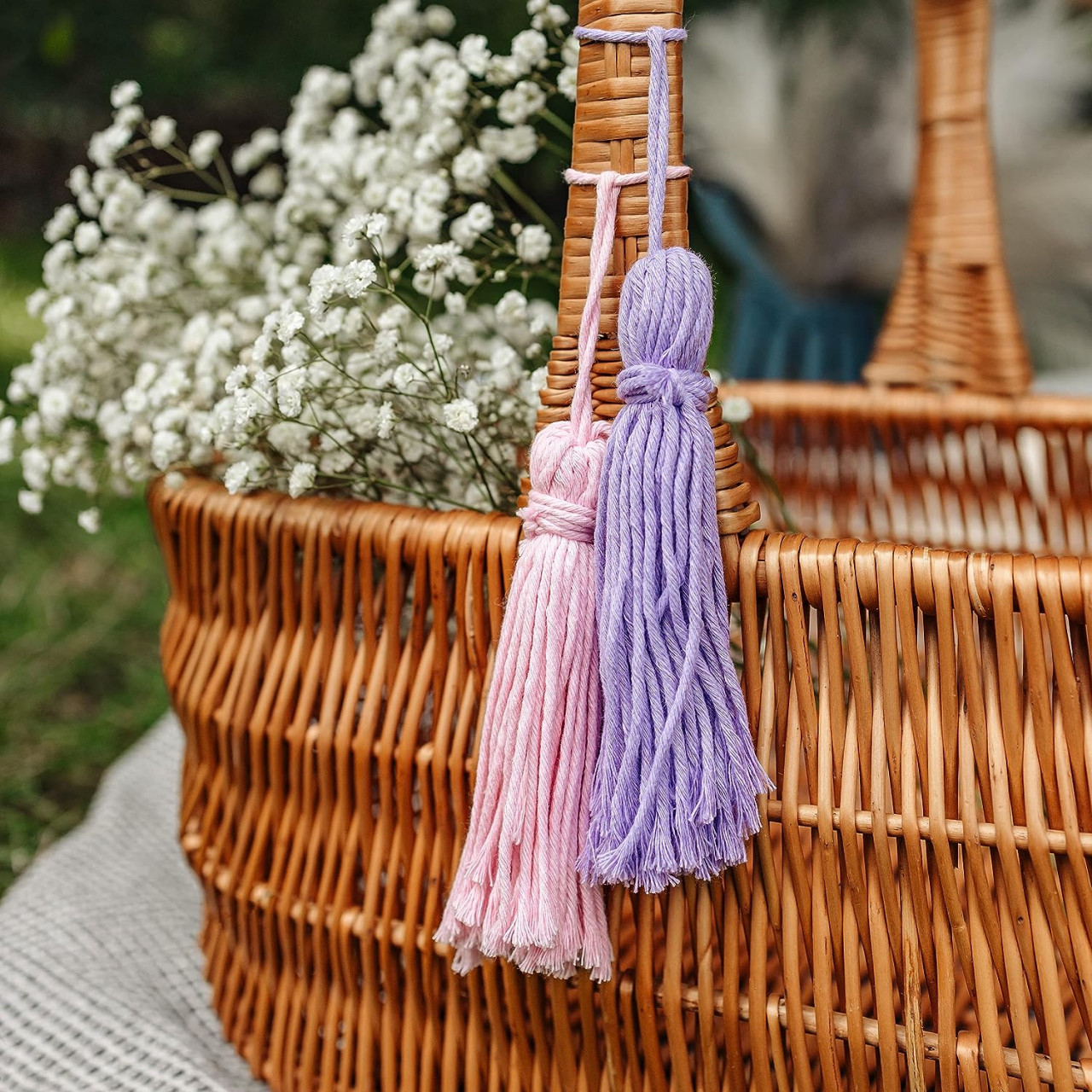 Rola de macrame pentru mestesuguri Creative Deco, bumbac, roz, 200 m x ...