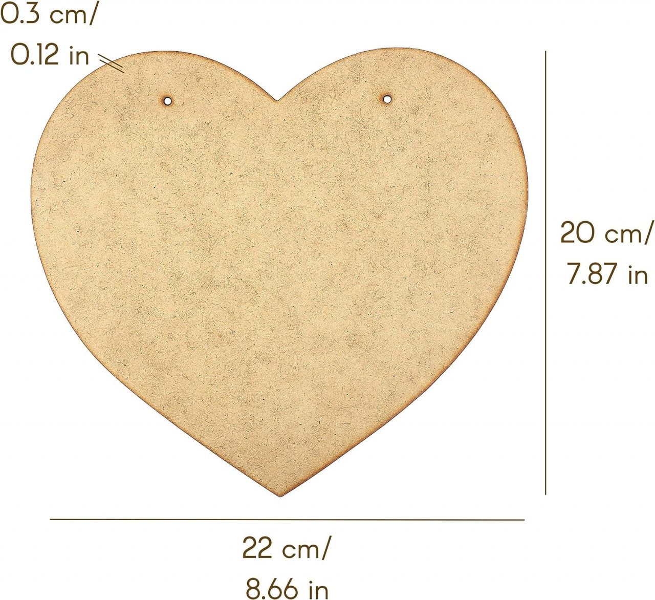 Set de 4 placi in forma de inima pentru pictura Creative Deco, lemn ...