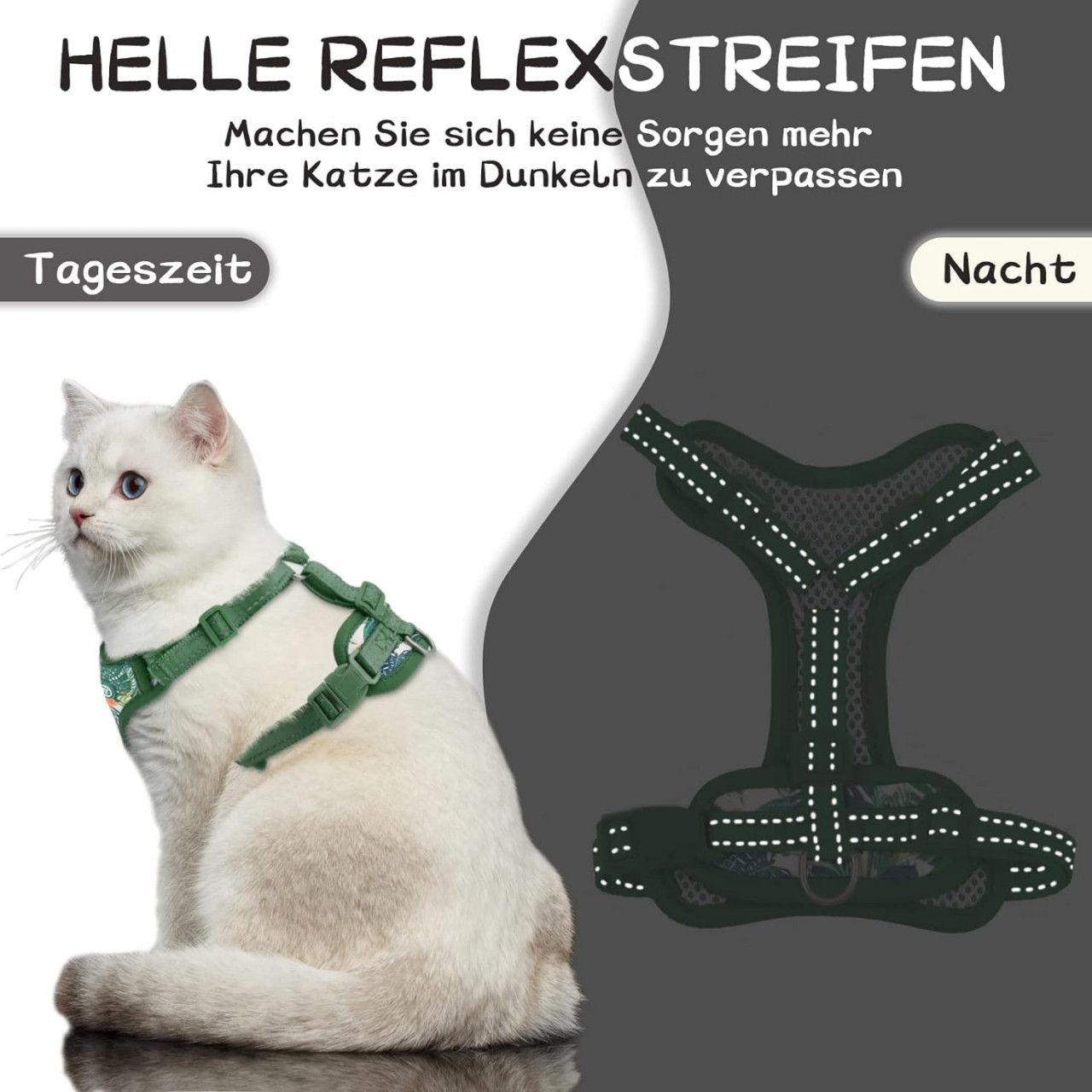 Set ham si lesa pentru pisica Supet, neopren/panza, multicolor, marimea ...