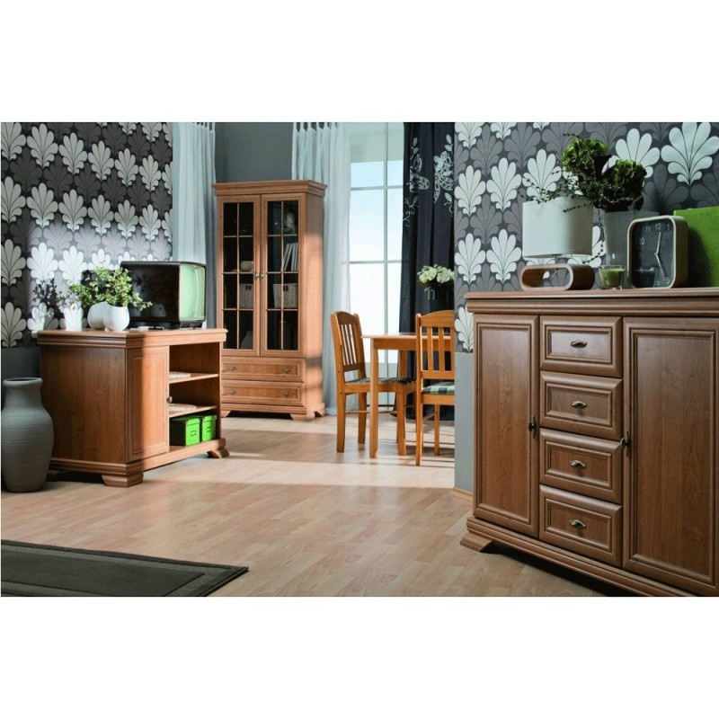 Set mobila living pentru colt comoda VMN1 si vitrina VMNN1, 75 x 75 x ...