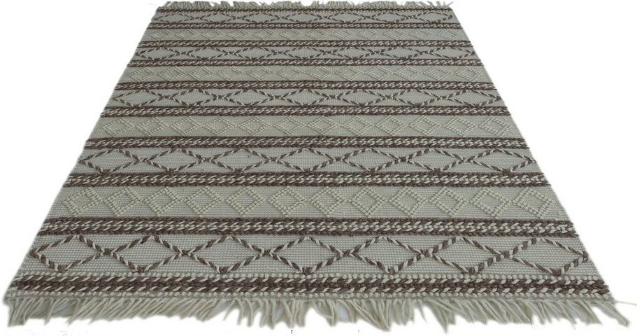 Covor Andas, textil, alb/gri, 60 x 90 cm - Chilipirul Zilei