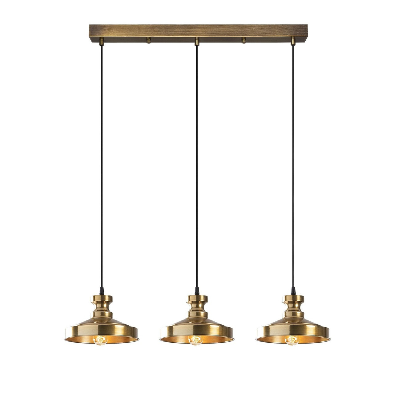 Lustra tip pendul Ardella, 3 lumini, metal. negru/auriu, 140 x 25 x 110 cm - Chilipirul Zilei