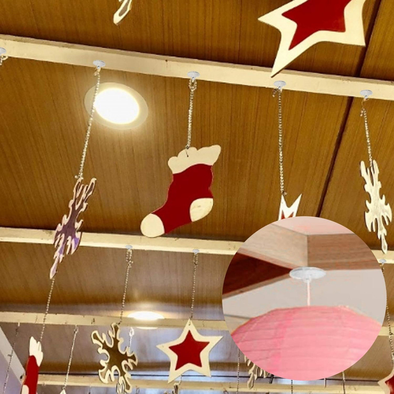 Set de 100 butoane adezive pentru tavan KARAA, plastic, alb, 3 cm ...