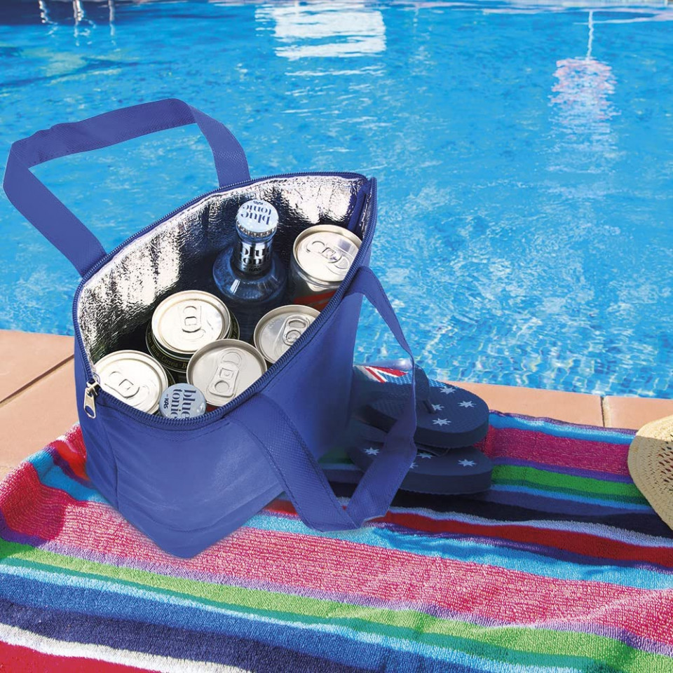 Geanta termica SV Life Store, mov, textil/aluminiu, 30 x 10 x 20 cm ...