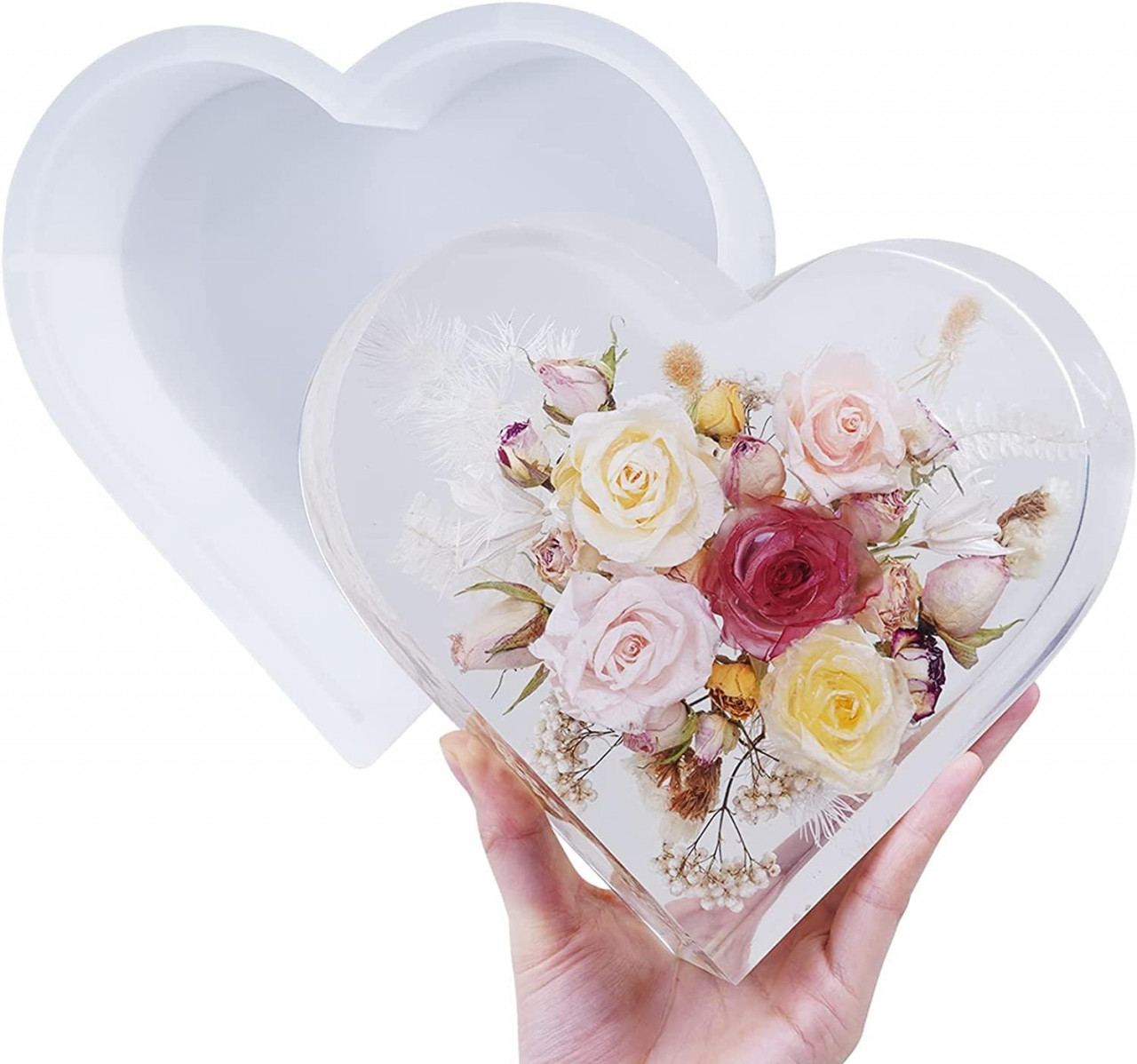 Matrita de rasina in forma de inima Pipihome, silicon, alb, 18,5 x 21 ...