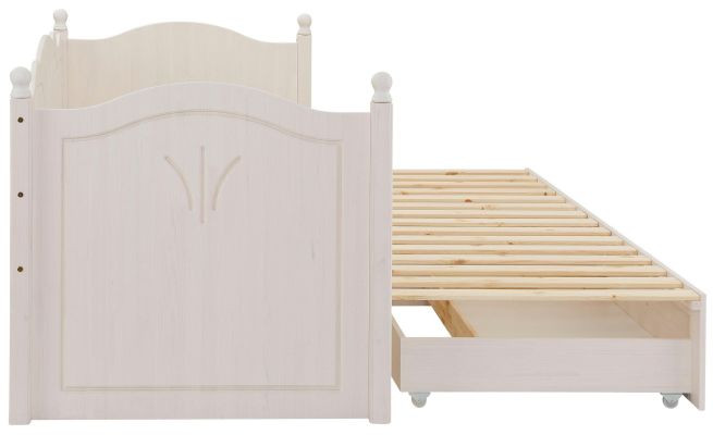 Pat extensibil Melody Home Affaire, lemn masiv, alb, 90-180 x 200 cm ...