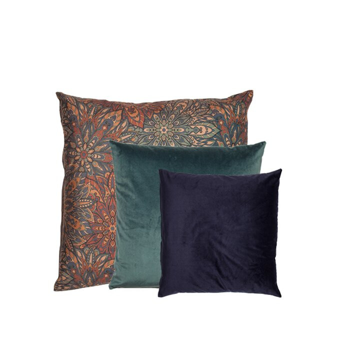 Set de 3 perne decorative Honeycutt, turcoaz/portocalii - Chilipirul Zilei