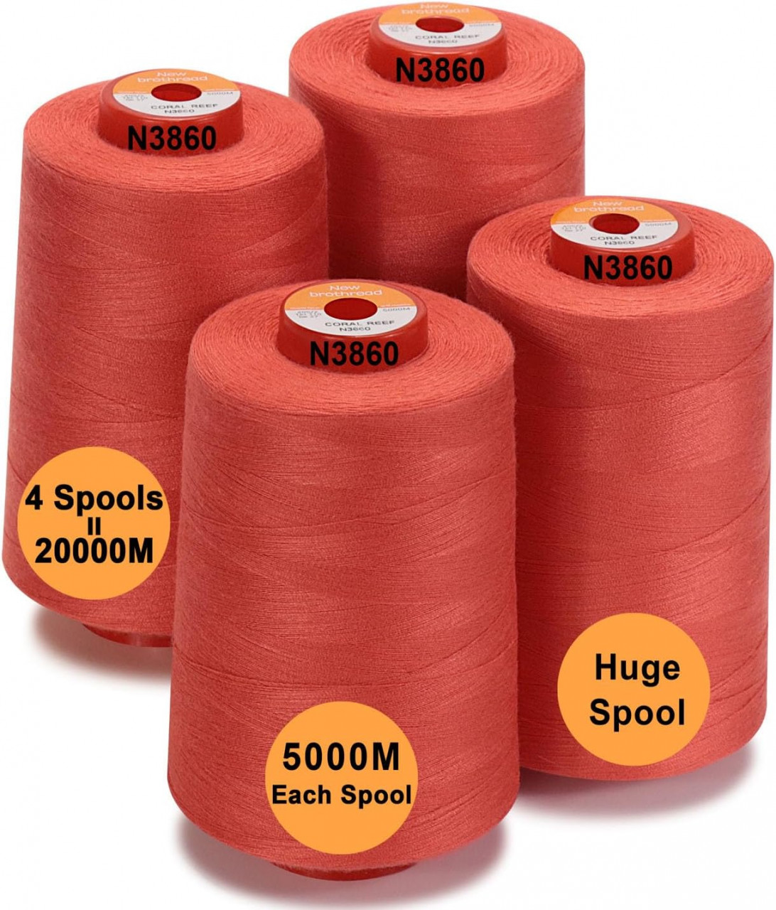 Set de 4 role cu ata pentru masina de cusut New Brothread, poliester ...