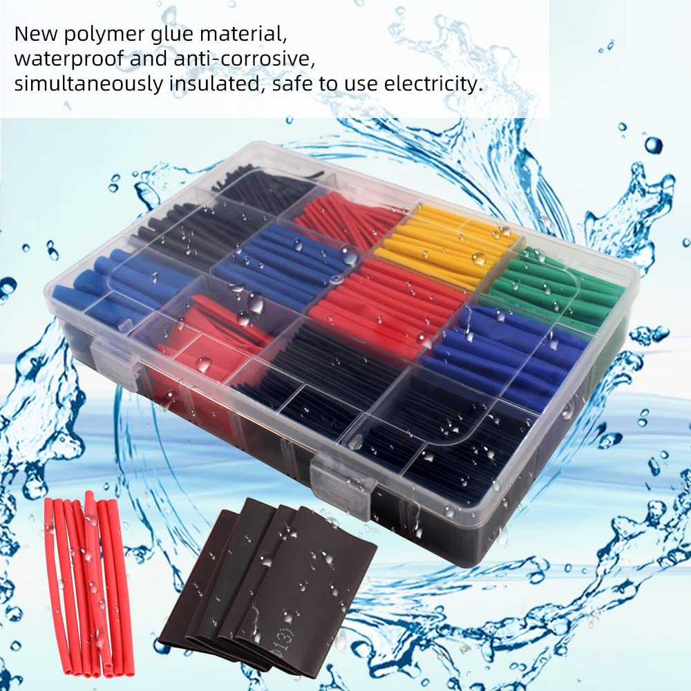 Set de 750 tuburi termocontractabile AMZJIUFU, plastic, multicolor, 12 ...