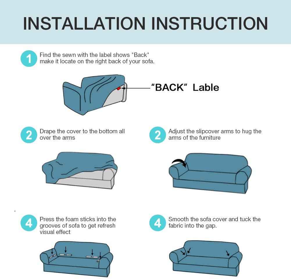 Set husa elastica pentru canapea si o husa perna Bikuer, model floral ...