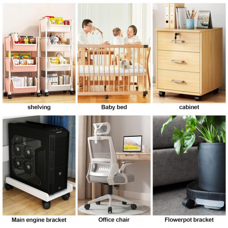 Set de 4 roti pivotante pentru mobilier de interior QINGHEC, plastic ...