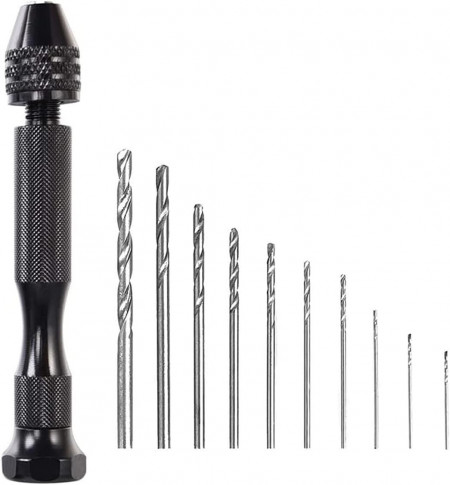 Set de burghiu manual cu 10 burghie rasucite pentru gaurit DIFCUL, otel ...