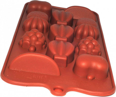 Forma de prajituri/ciocolata Selecto Bake, silicon, maro, fructe, 18,6 ...