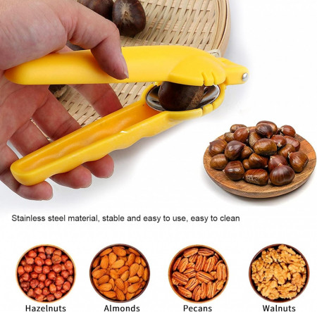 Cleste pentru nuci/castane ENAIAH, plastic/metal, galben/argintiu, 17,5 ...