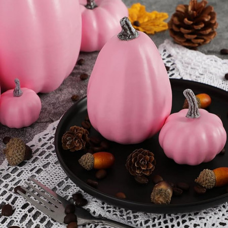 Set de 16 decoratiuni dovlecei, spuma, roz - Chilipirul Zilei