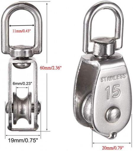 Set de 4 scripete Repuhand, otel inoxidabil, argintiu, 60 x 20 x 11 mm ...