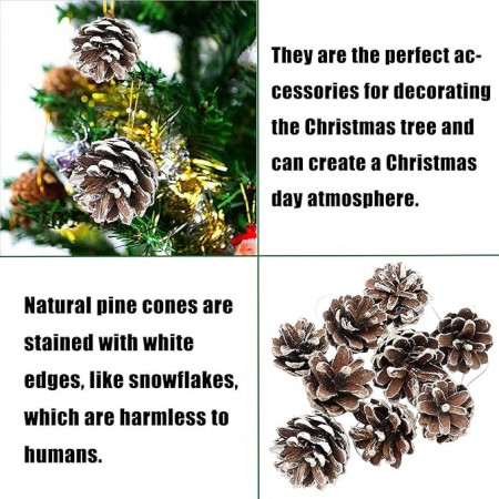 Conuri de pin decorative Cosmpeak, maro, 4 cm - Chilipirul Zilei