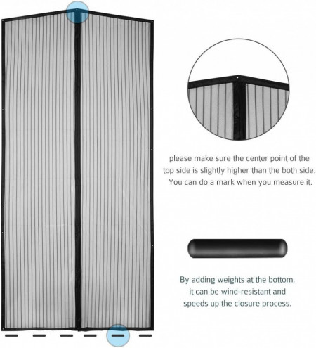 Perdea magnetica pentru insecte MORIASTER, negru, 110 x 220 cm - Chilipirul Zilei
