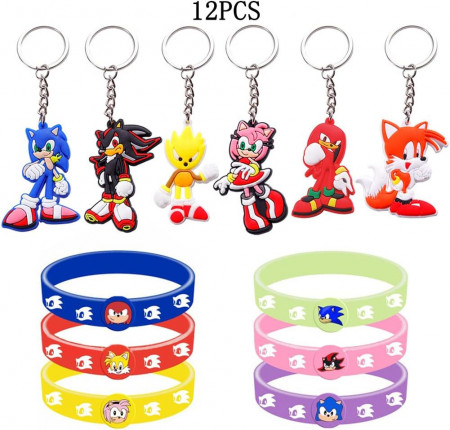 Set de 6 bratari si 6 brelocuri animate pentru copii MEZHEN, silicon ...