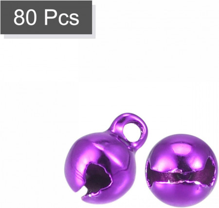 Set de 80 de clopote mici pentru proiecte DIY Sourcing map, metal, mov ...