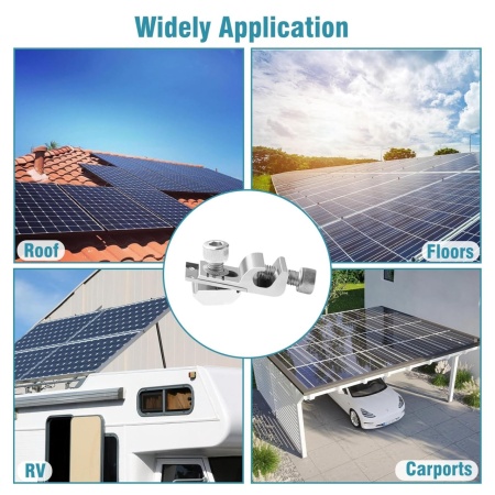 Set 4 cleme de impamantare pentru panourile solare Mengtech, aluminiu, argintiu, 4,2 x 2 cm ...