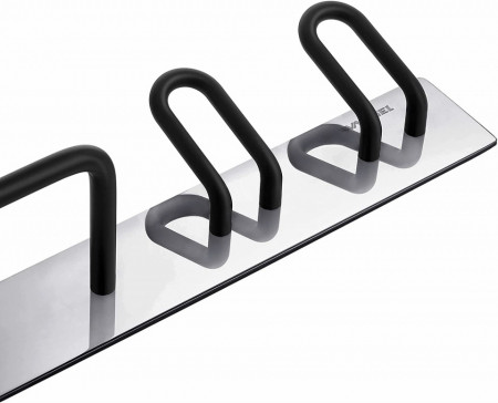 Suport de prosoape fara foraj Wangel, otel inoxidabil, negru/argintiu, 52,8 cm - Chilipirul Zilei