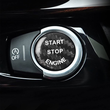 Husa pentru butonul Start/Stop masina Kipalm, fibra de carbon, negru ...