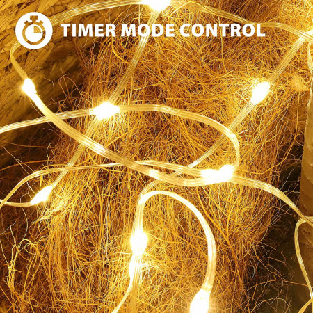 Lant de lumini cu 100 de LED-uri Salcar, sarma de cupru, alb cald, 10 m ...