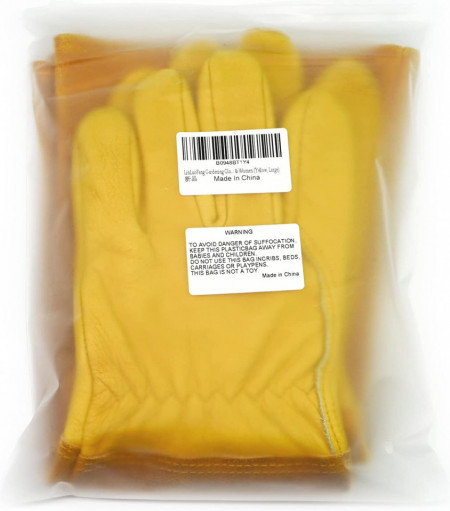 Set de 2 manusi pentru gradinarit LingLuoFang, galben, piele, S ...