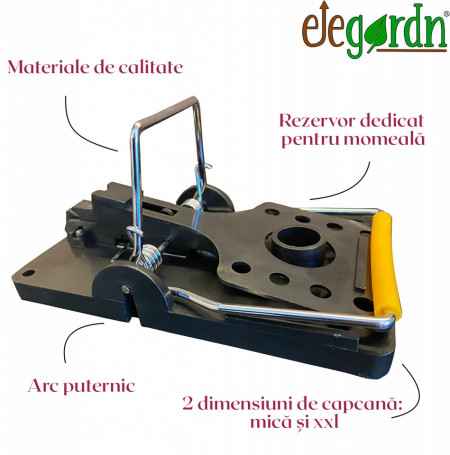 Set de 6 capcane pentru soareci Elegardn, metal, negru, 13,8 x 6,5 x 7 ...