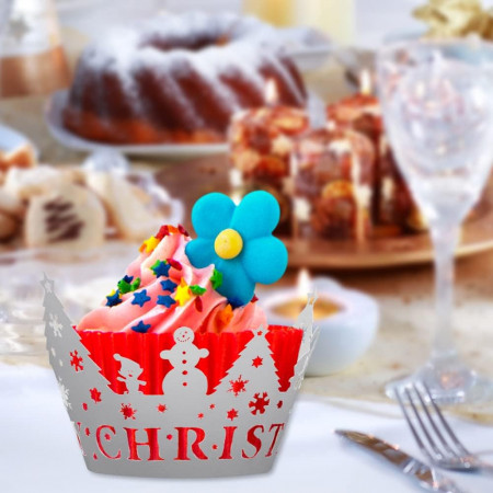 Set de 36 decoratiuni pentru briose Phiezc, carton, alb - Chilipirul Zilei