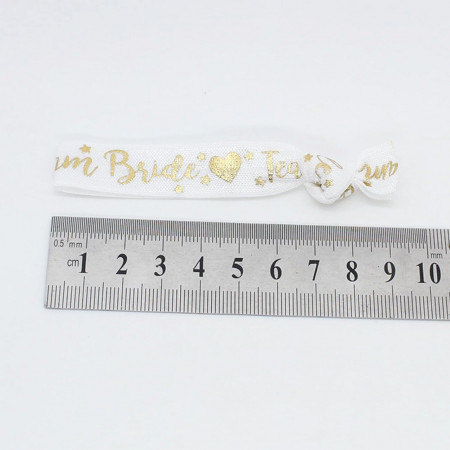 Set de 10 bratari pentru petrecere mireasa Yunlex, poliester, alb/auriu ...