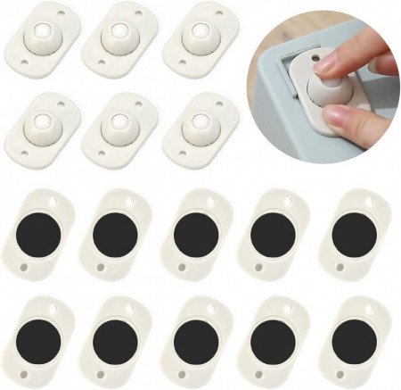 Set de 16 roti autoadezive pentru mobilier DURANTEY, alb, ABS, 2,8 X 4 ...