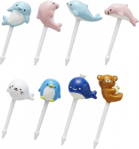 Set de 8 scobitori decorative JAPONMANIA, plastic, multicolor, 4.5 cm ...