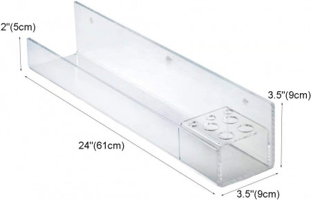 Set 2 rafturi de perete Combination of Life, acril, transparent, 61 x 9 ...