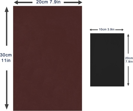 Set de 4 petice Ipow, piele, maro/negru, 20 x 30 cm/10 x 20 cm ...