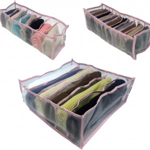 Set de 3 organizatoare pentru imbracaminte Sxspace, nailon, transparent ...