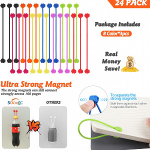 Set de 4 coliere magnetice pentru cabluri Soooec, silicon, multicolor ...