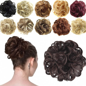 Extensie pentru par FESHFEN, par sintetic, castaniu roscat , 22 cm ...