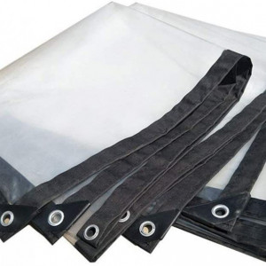 Prelata pentru terasa FSB, plastic, transparent/negru, 2 x 5 m ...