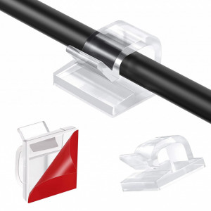 Set de 60 cleme autoadezive pentru cabluri la birou AONAT, ABS ...