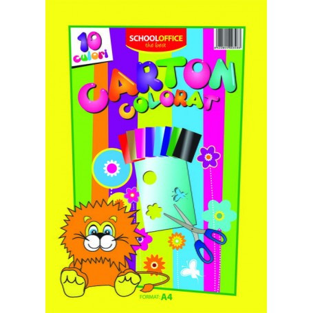Carton colorat 210g 10cul/set School Office