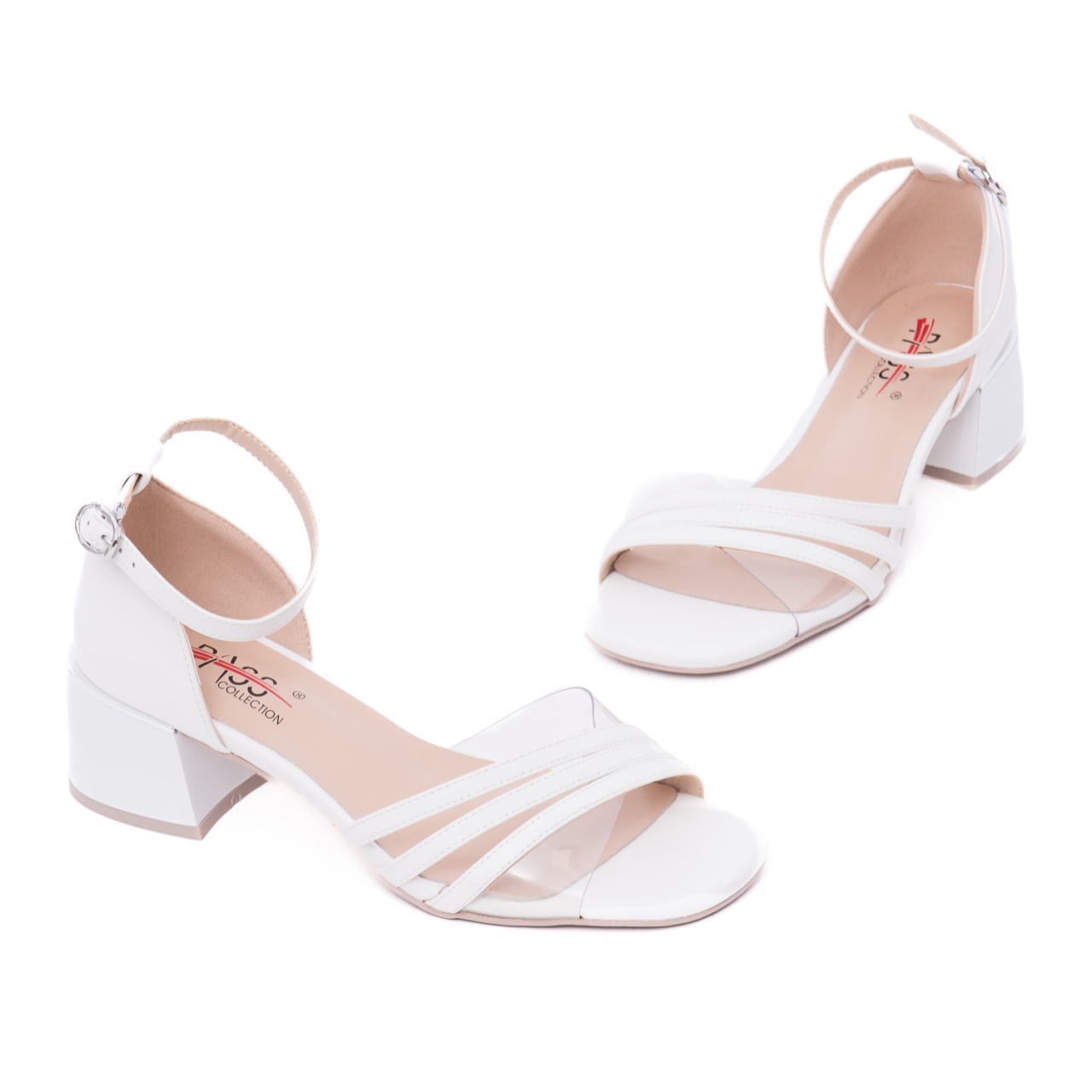 Sandale dama din piele naturala, PASS Collection, 8VH2442-V1027 13-N, alb